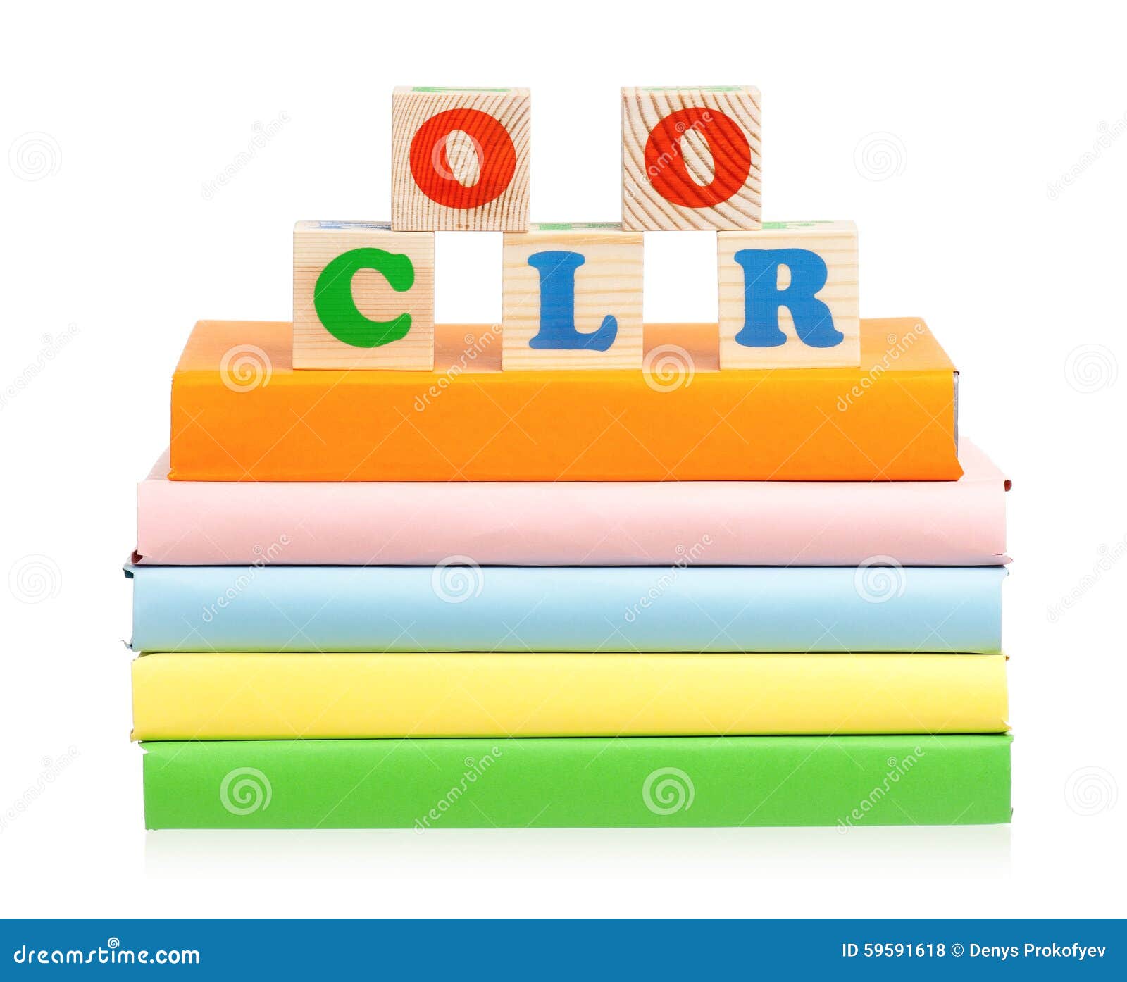 Libros con los bloques foto de archivo. Imagen de escuela - 59591618