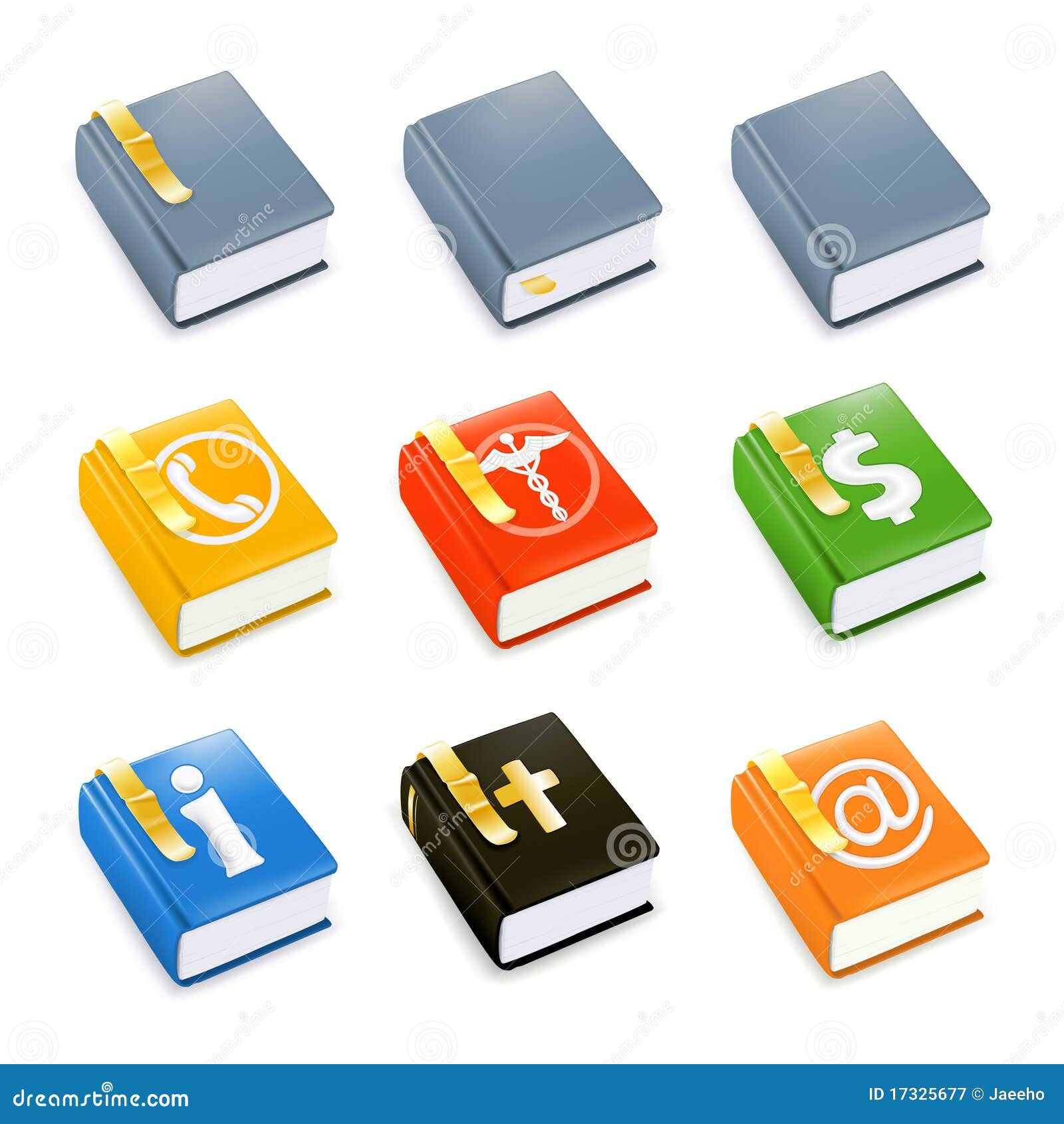 Libros, conjunto del icono ilustración del vector. Ilustración de icono ...