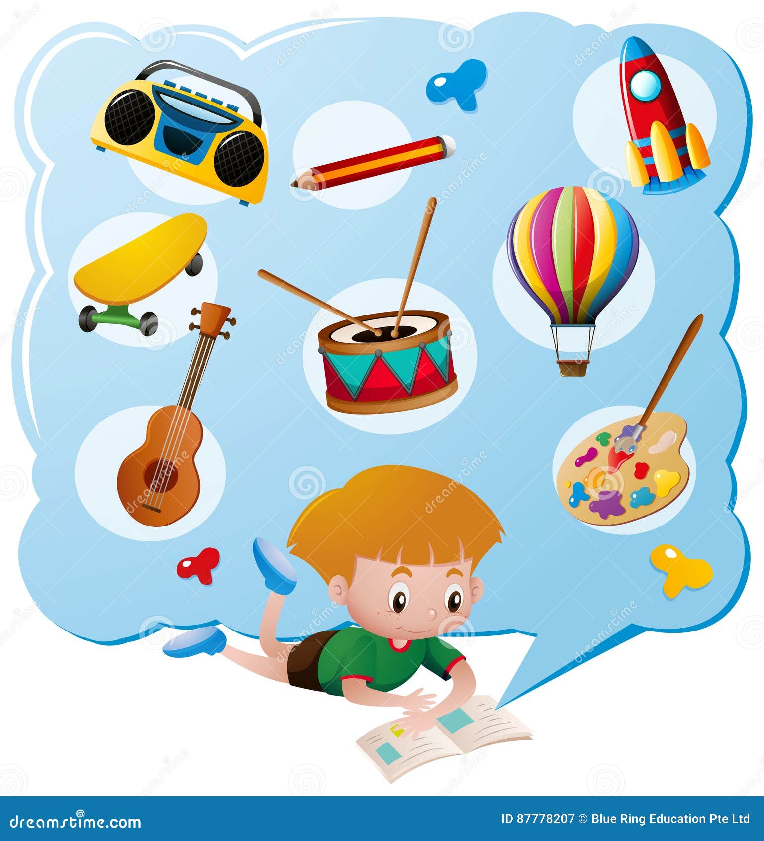 Libros De Lectura Del Muchacho Acerca De Muchas Cosas Ilustración del ...