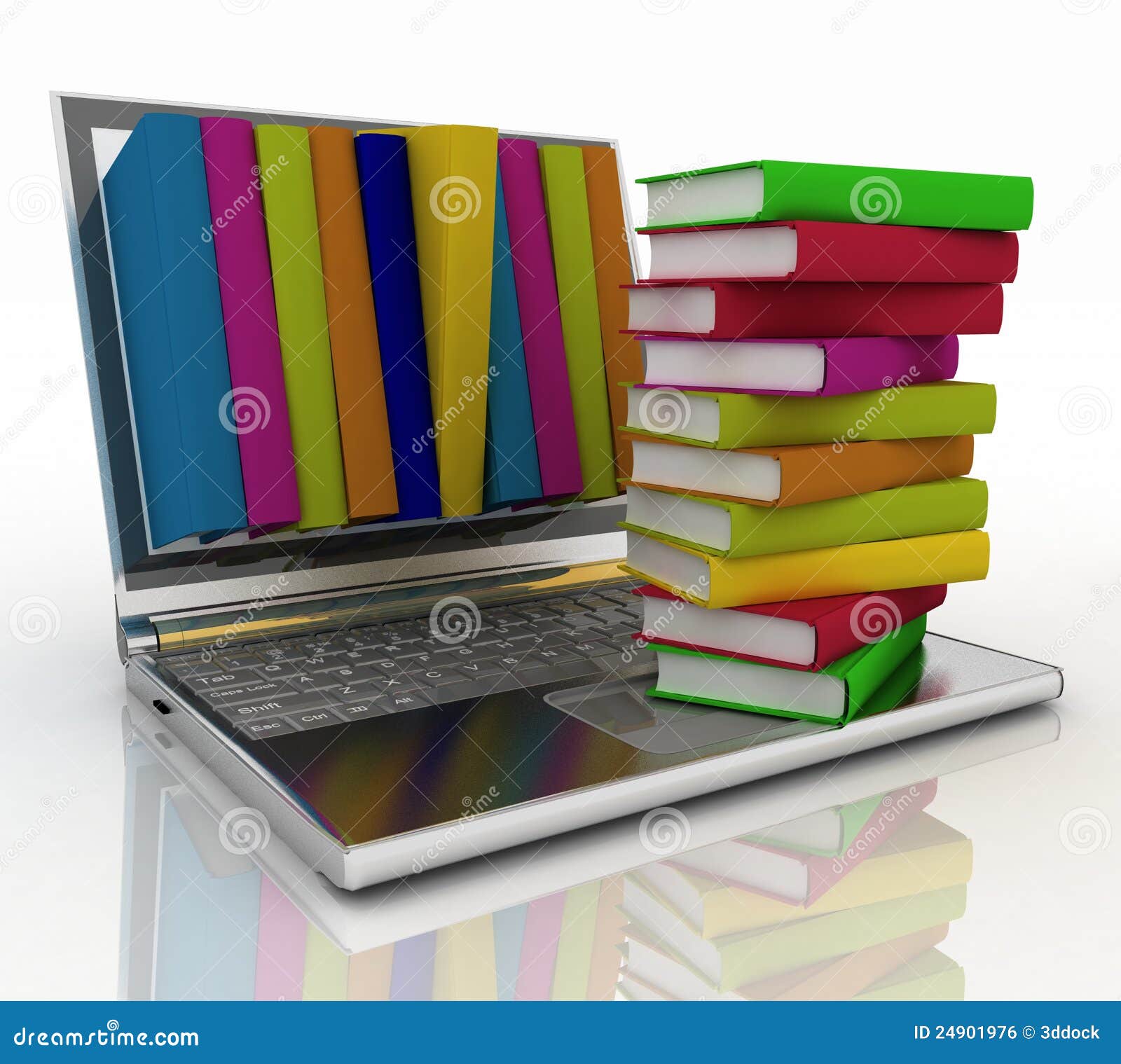 Libros De Su Computadora Portátil Stock de ilustración - Ilustración de ...