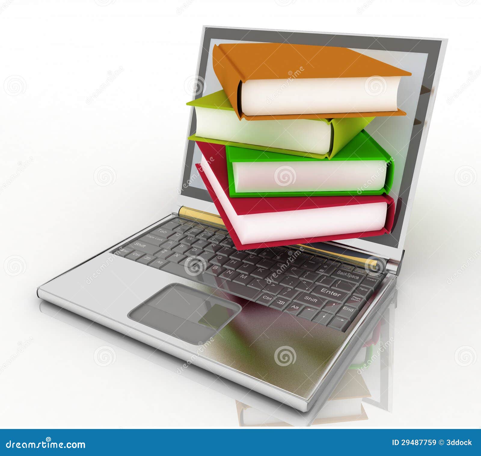 Libros De Su Computadora Portátil Stock de ilustración - Ilustración de ...