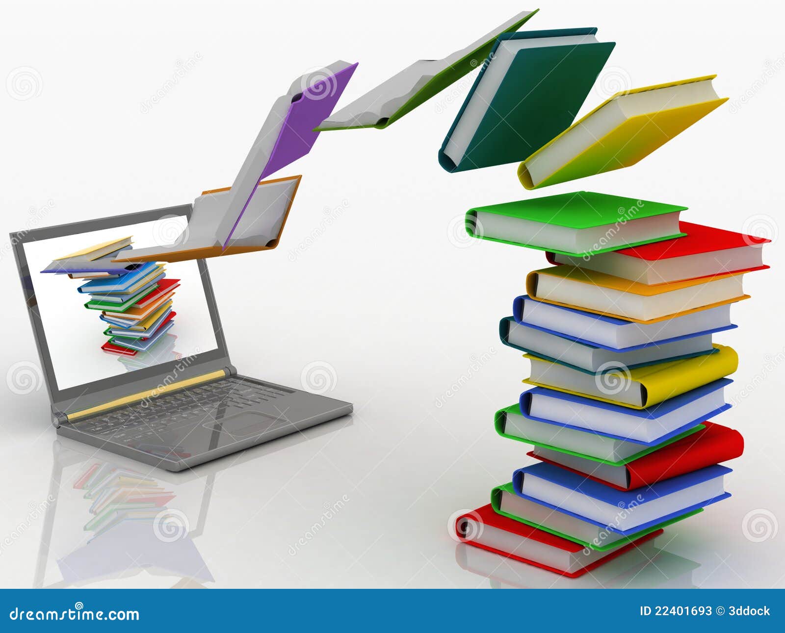 Libros Y Computadora Portátil Fotos de archivo - Imagen: 22401693