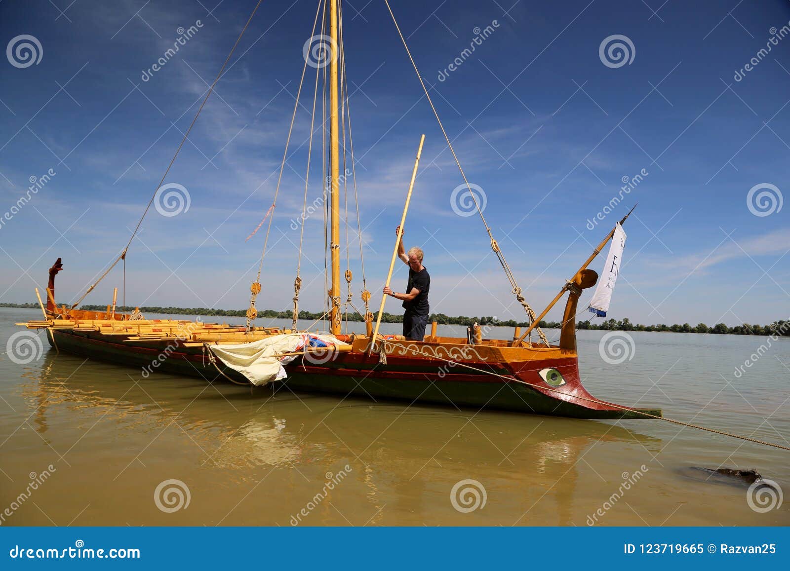 Liburna Roman Warship on the Danube River Editorial Image - Image of ...