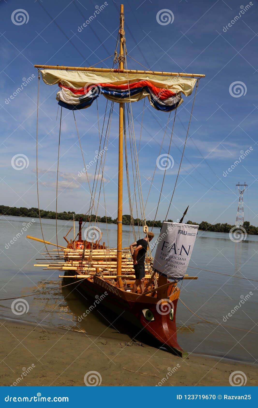 Liburna Roman Warship on the Danube River Editorial Image - Image of ...