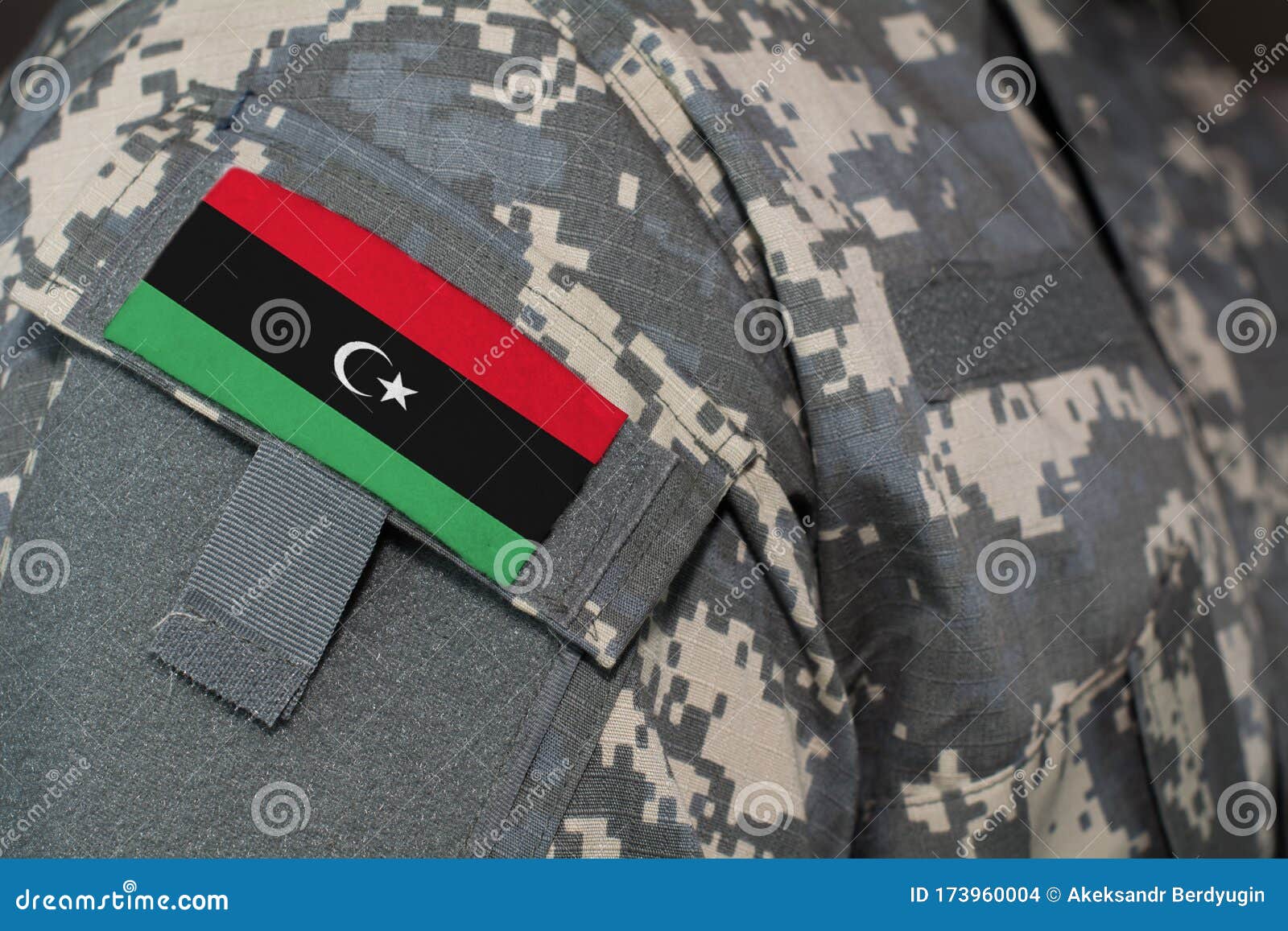 Libya Army Uniform Patch Flag on Soldiers Arm. Military Concept Stock Photo - Image of troops ...