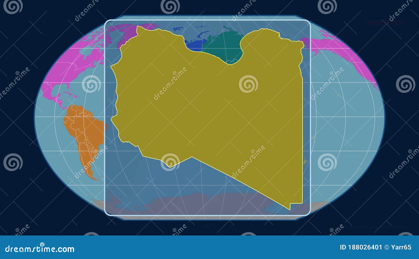 Libya - Continents. Kavrayskiy, Centered Stock Illustration ...