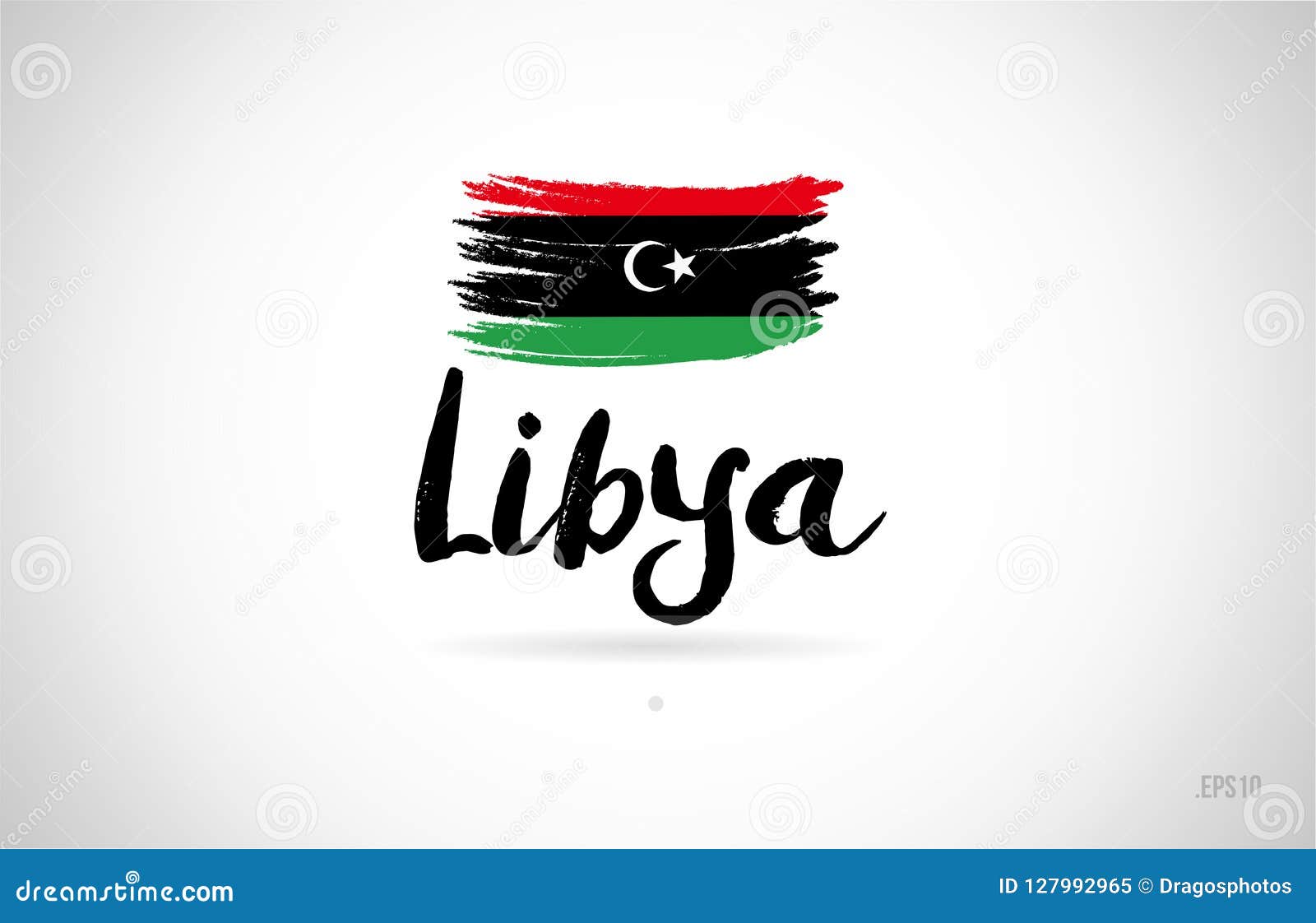Libya Country Flag Concept with Grunge Design Icon Logo Stock Vector ...