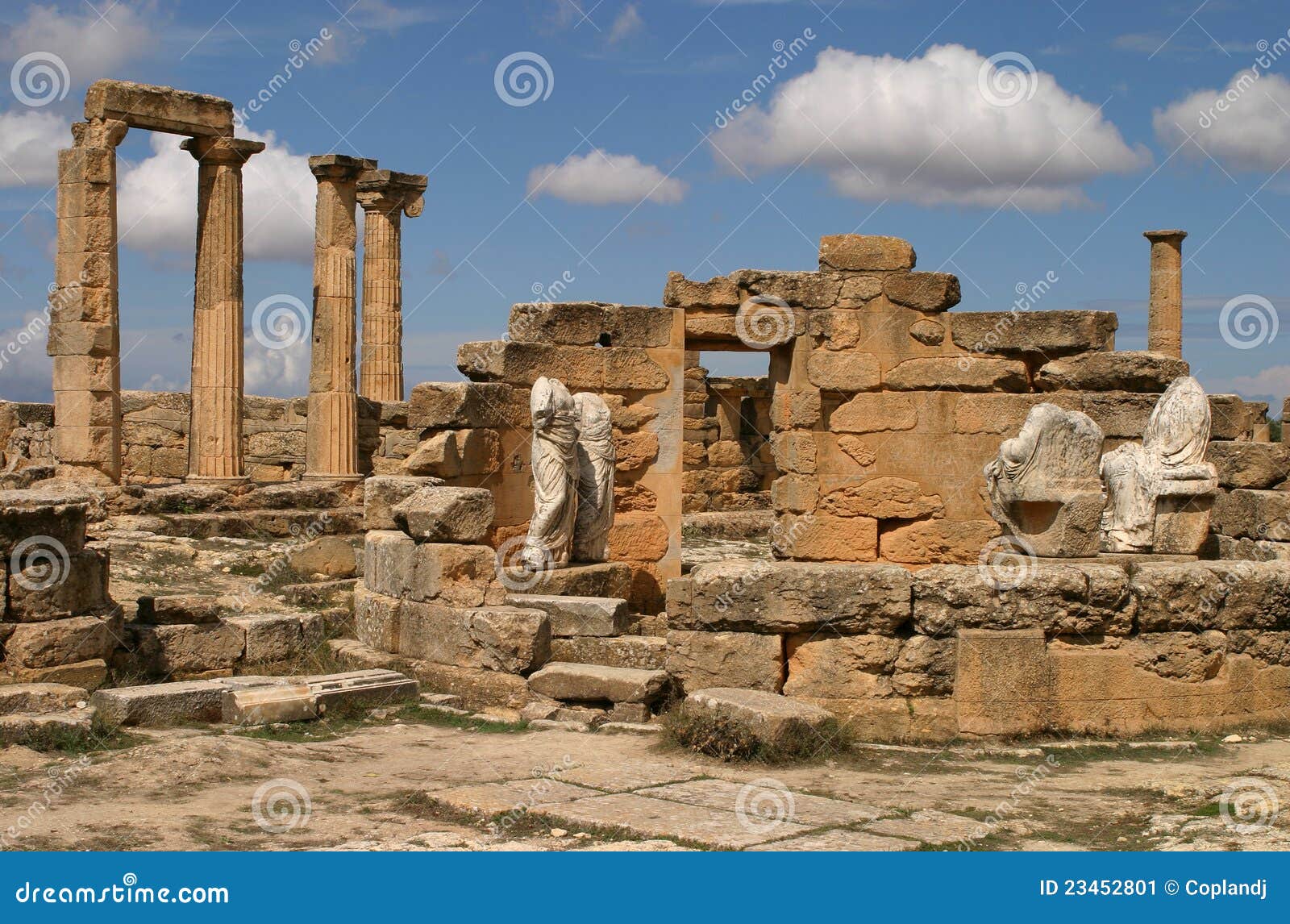 Libya, Cyrenaica. Cyrene Necropolis. Stock Image - Image of doric ...