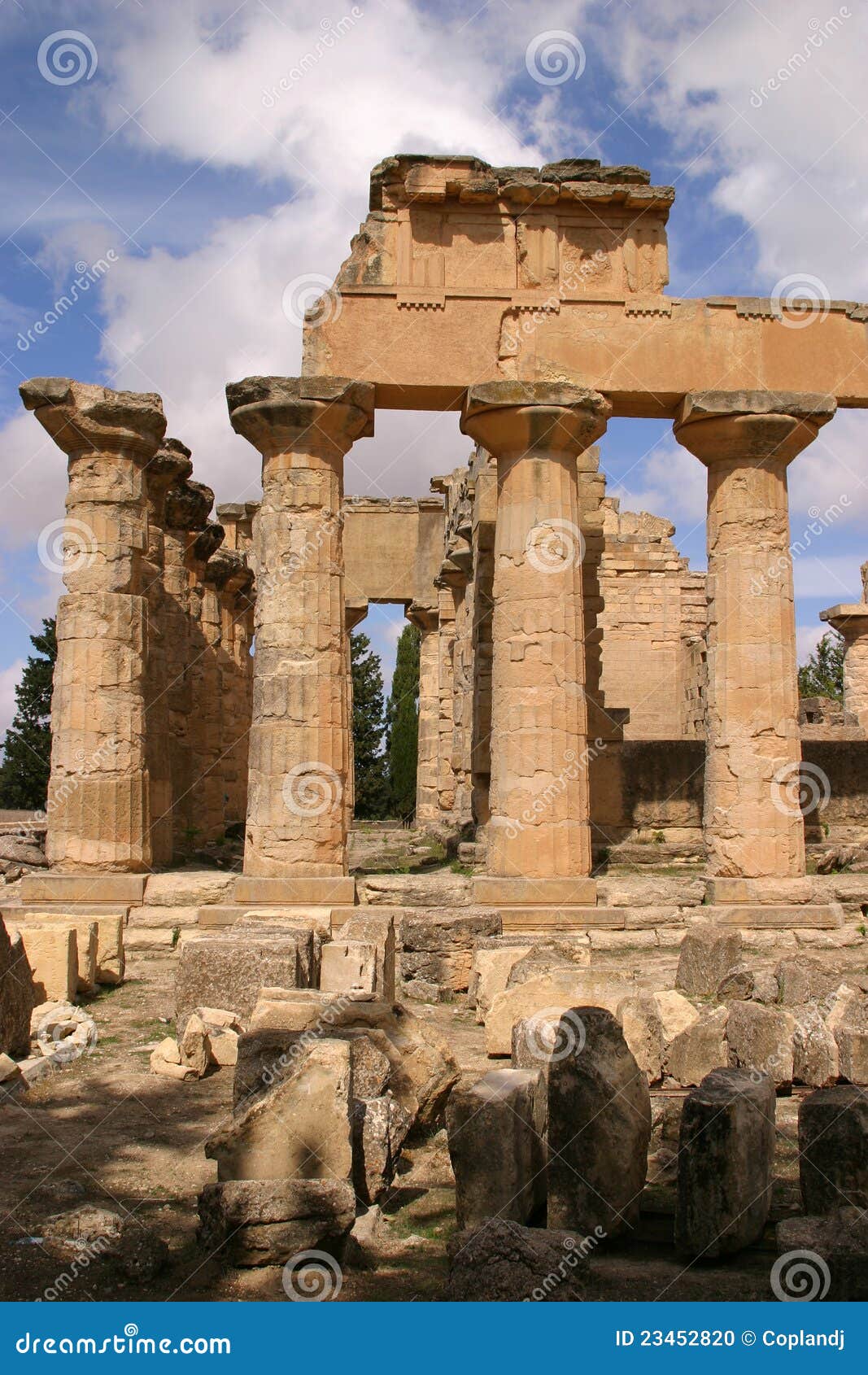 Libya, Cyrene, Temple of Zeus Stock Photo - Image of column, carved ...