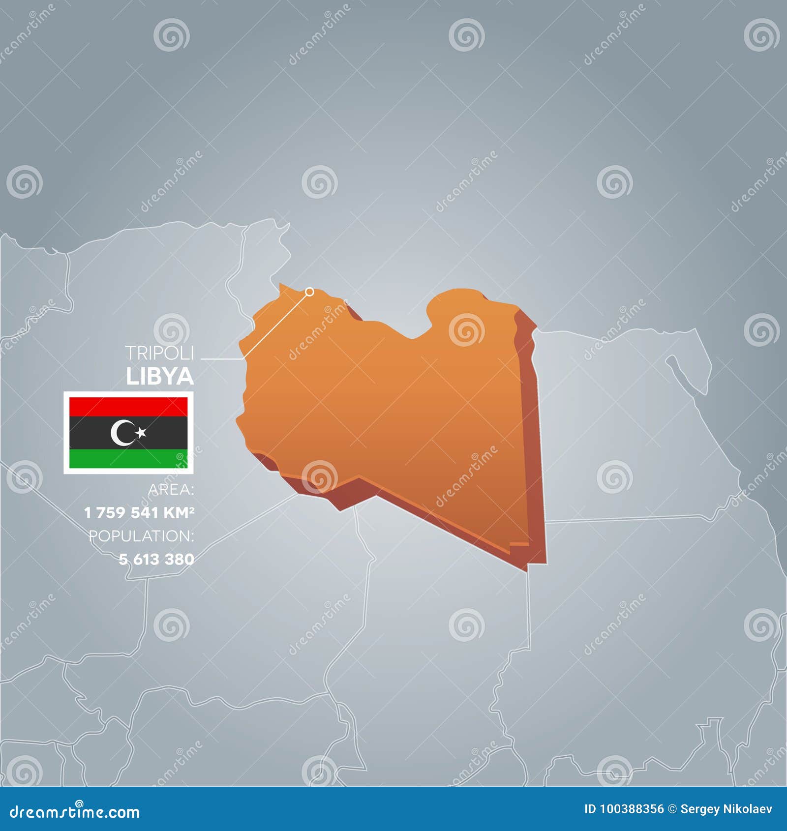 Libya information map. stock vector. Illustration of contour - 100388356