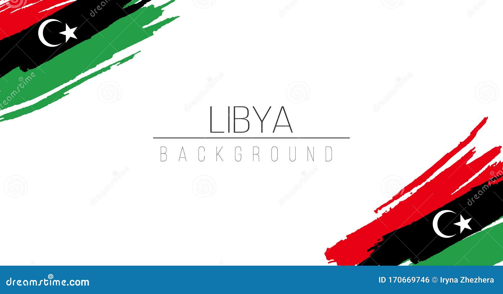 Libya Flag Brush Style Background with Stripes. Stock Vector ...