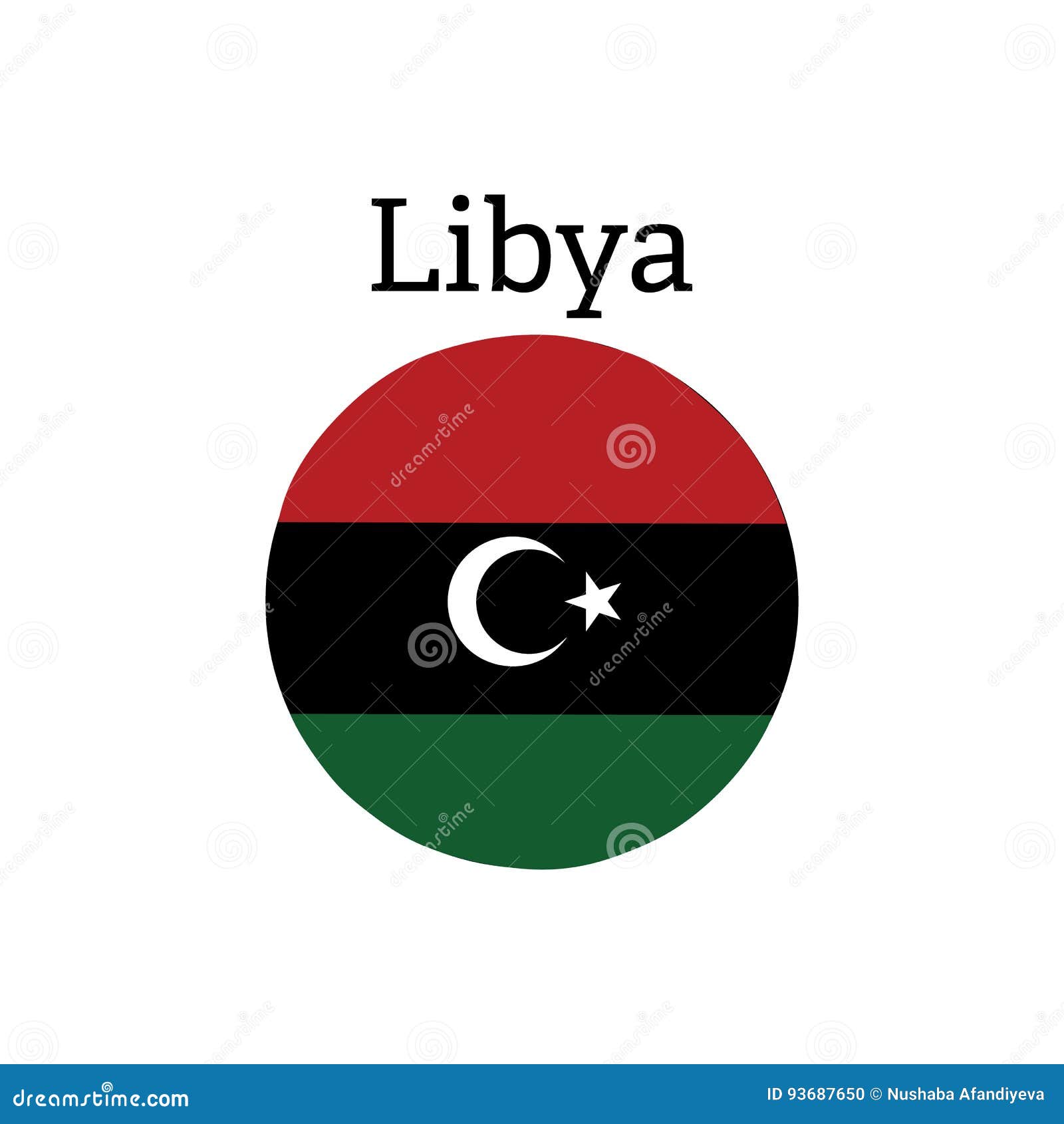 Libya flag icon stock illustration. Illustration of glossy - 93687650