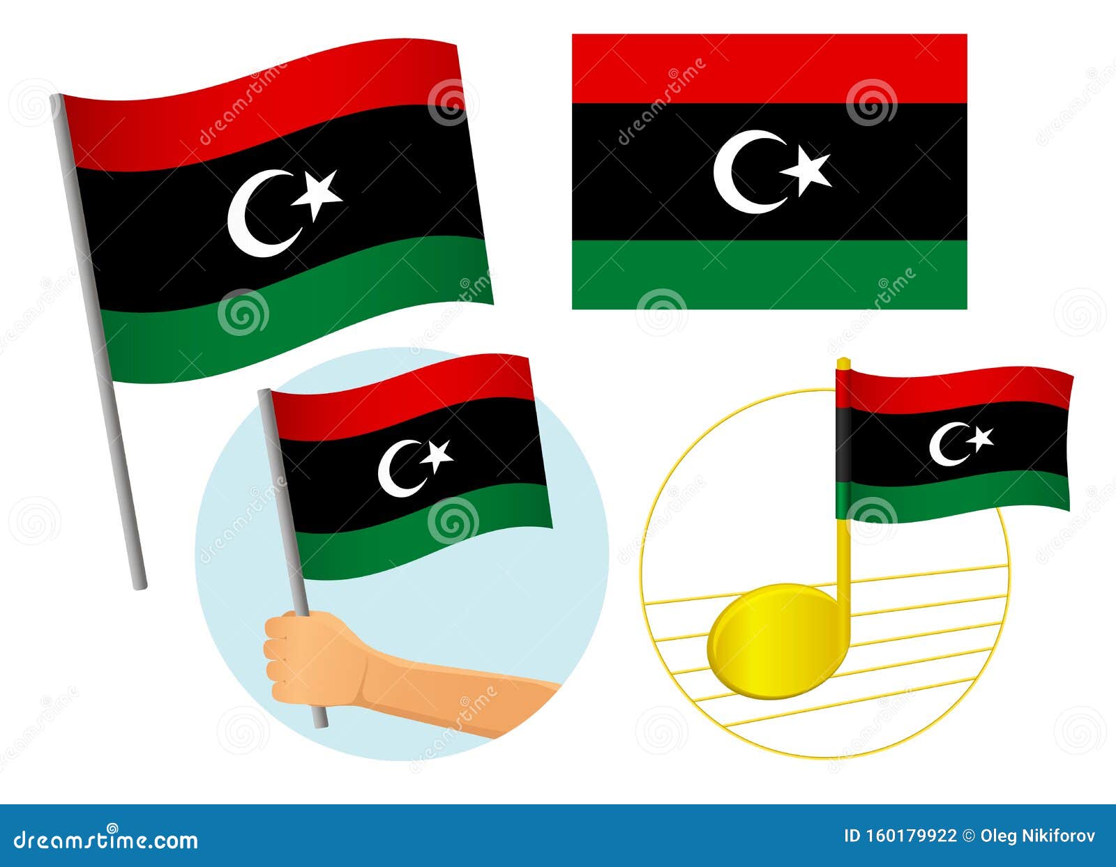 Libya flag icon set stock illustration. Illustration of collection ...