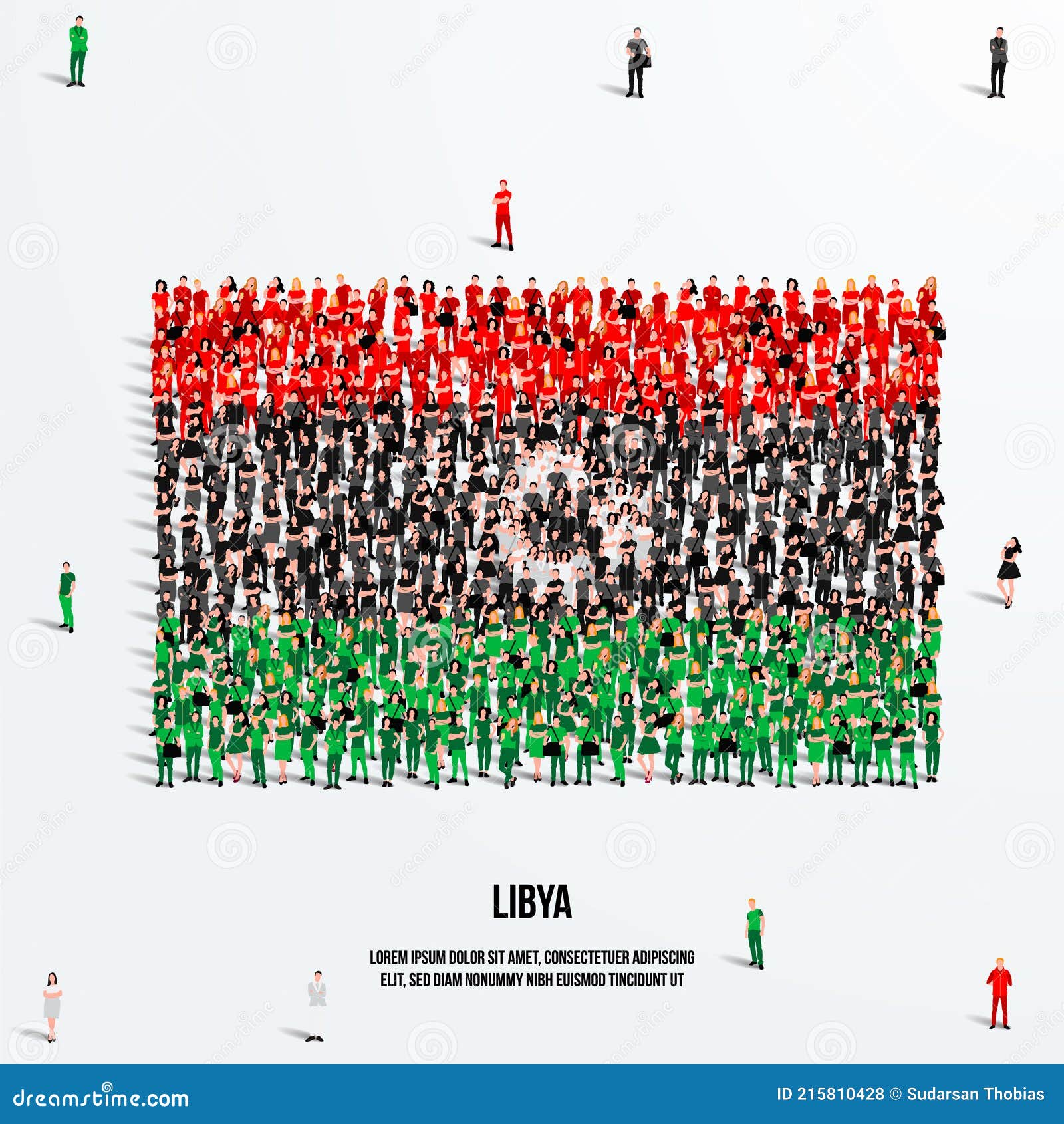 Libya People Icon Map. Stylized Vector Silhouette Of Libya. Population ...