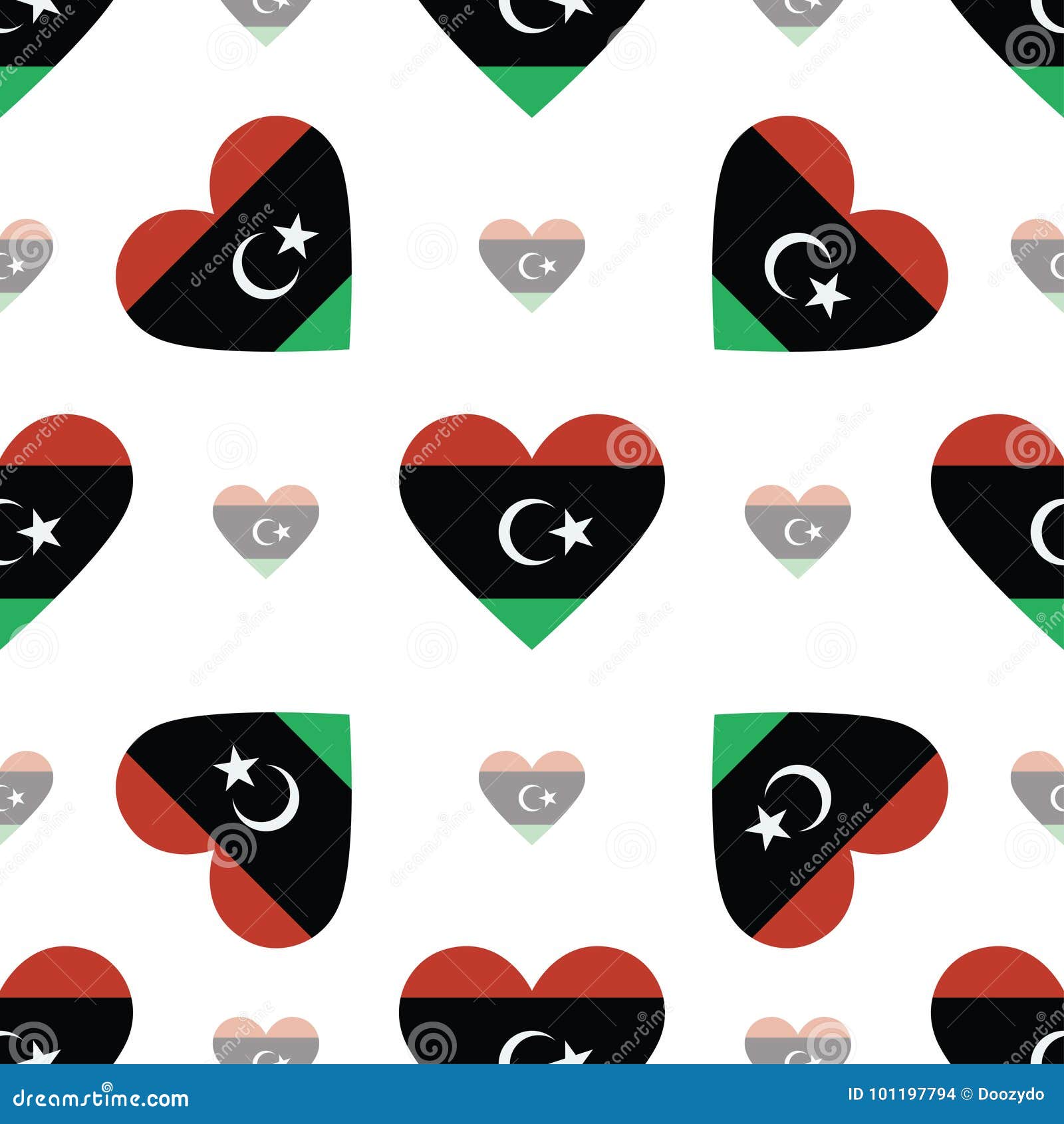 Libya Flag Patriotic Seamless Pattern. Stock Vector - Illustration of ...