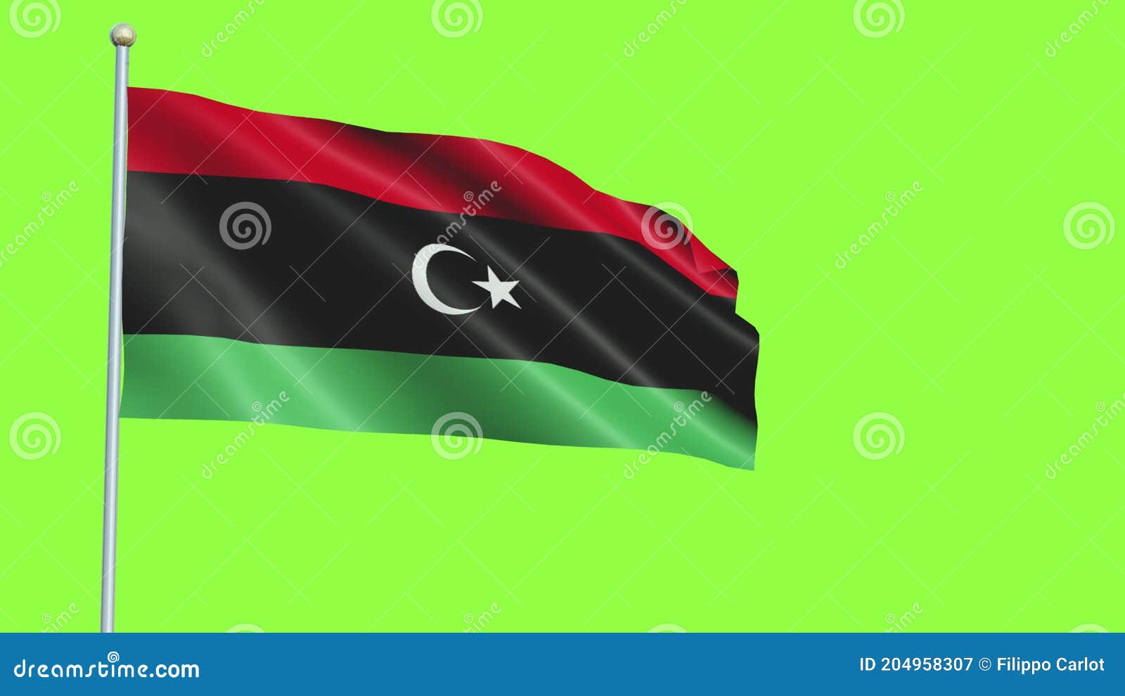 Libya Flag Slow Motion stock video. Video of motion - 204958307
