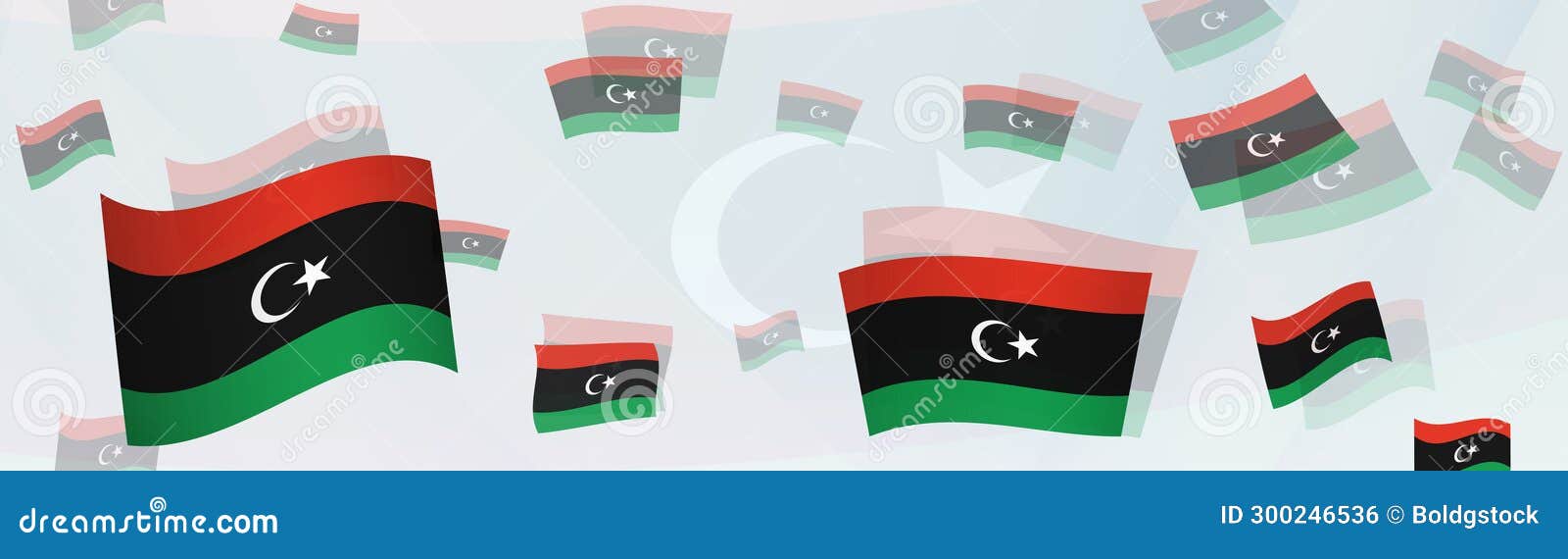 Libya Flag-themed Abstract Design on a Banner. Abstract Background ...