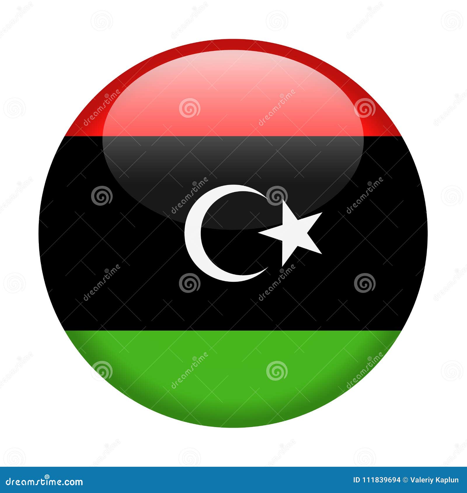 Libya Flag Vector Round Icon Stock Illustration - Illustration of sign ...