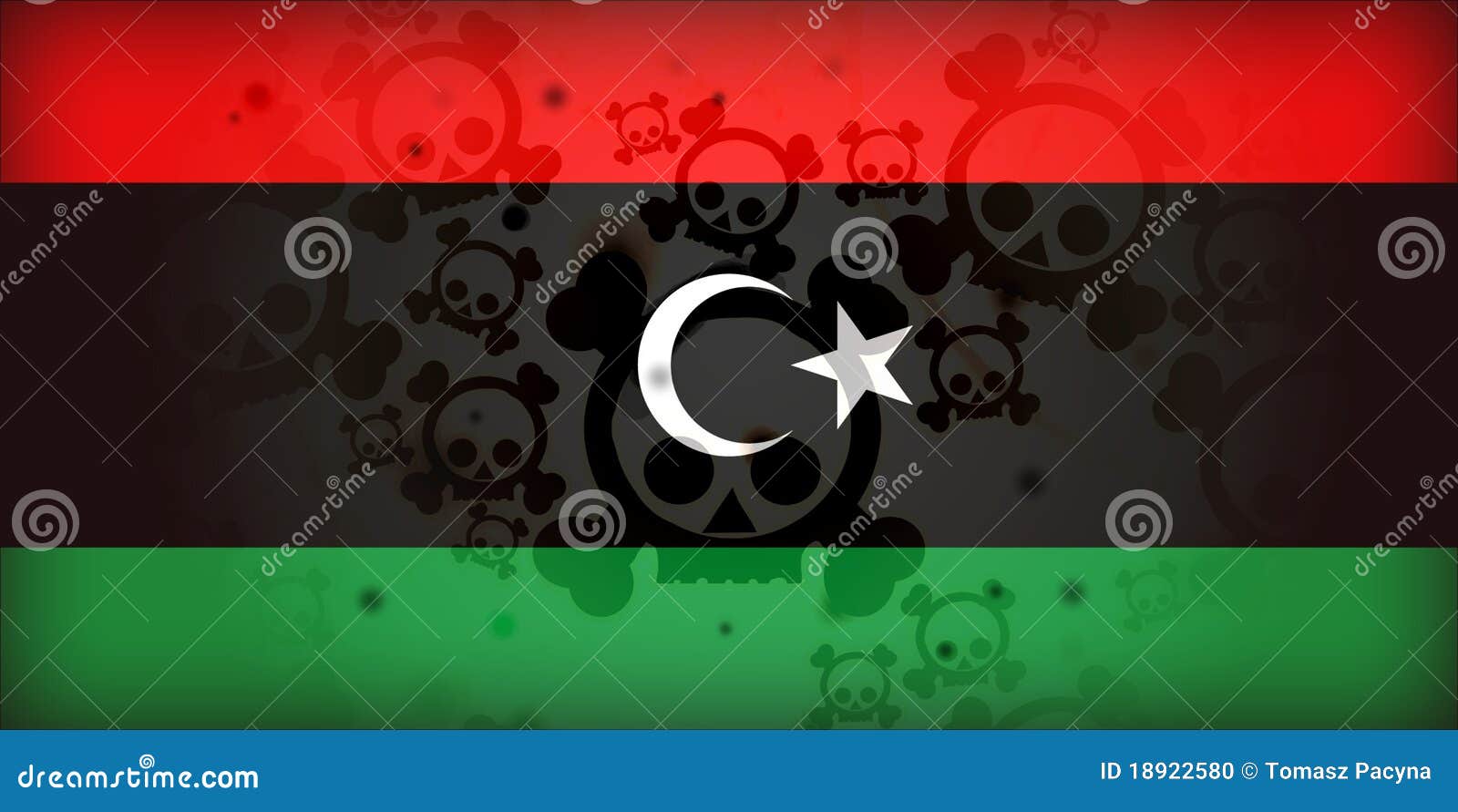Libya Flag War Skulls Crisis Stock Illustration - Illustration of ...