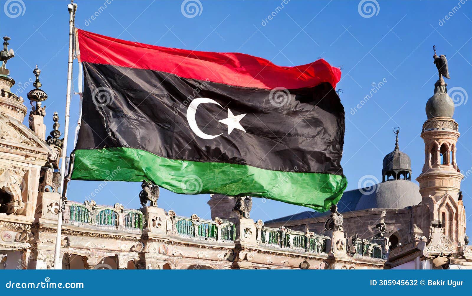 Libya Flag Waving on the Wind Stock Illustration - Illustration of ...