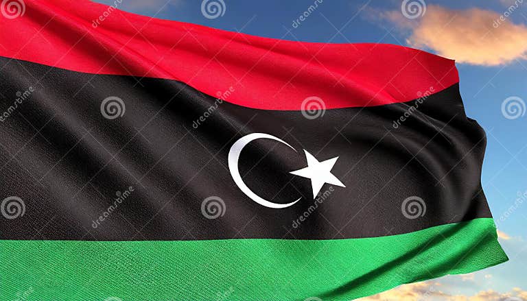 Libya Flag Waving on the Wind Stock Illustration - Illustration of ...
