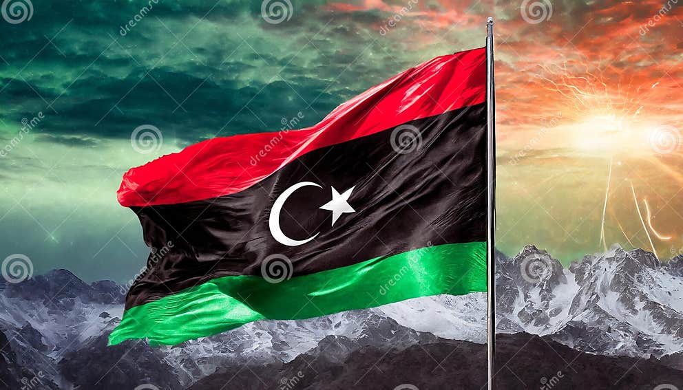 Libya Flag Waving on the Wind Stock Illustration - Illustration of ...