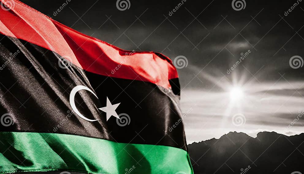 Libya Flag Waving on the Wind Stock Illustration - Illustration of ...