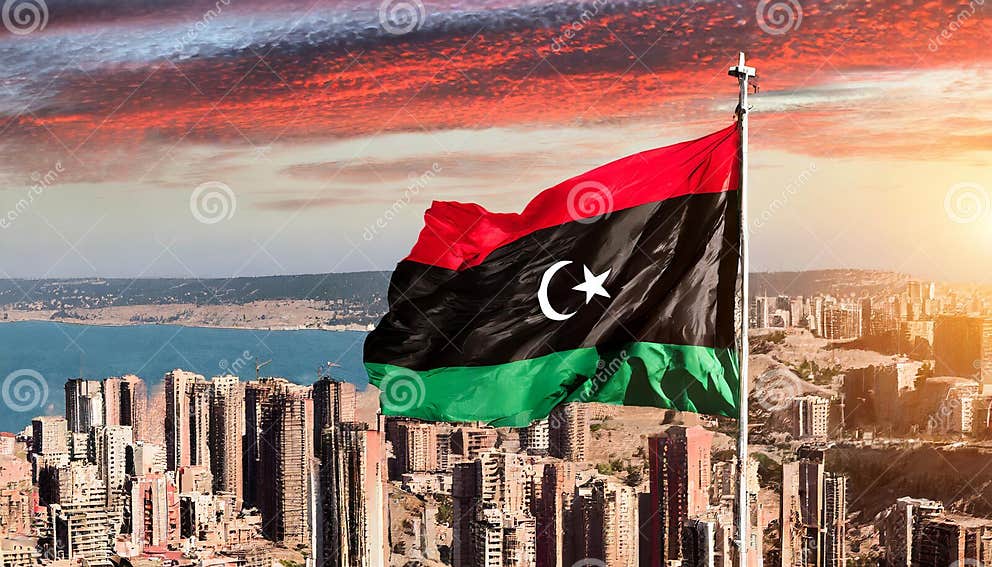 Libya Flag Waving on the Wind Stock Illustration - Illustration of ...