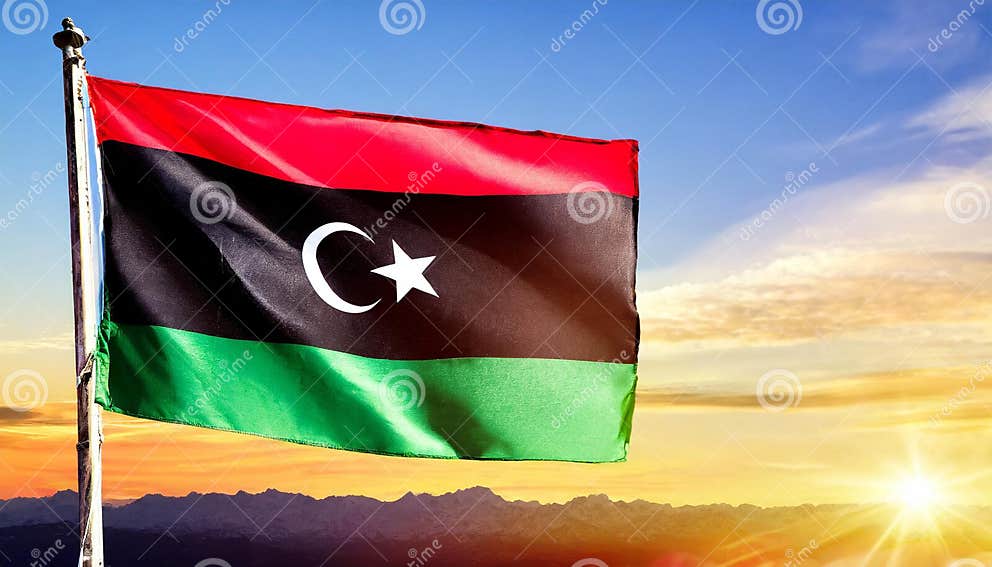 Libya Flag Waving on the Wind Stock Illustration - Illustration of ...