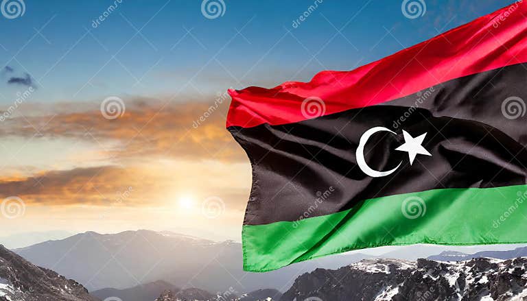 Libya Flag Waving on the Wind Stock Illustration - Illustration of ...