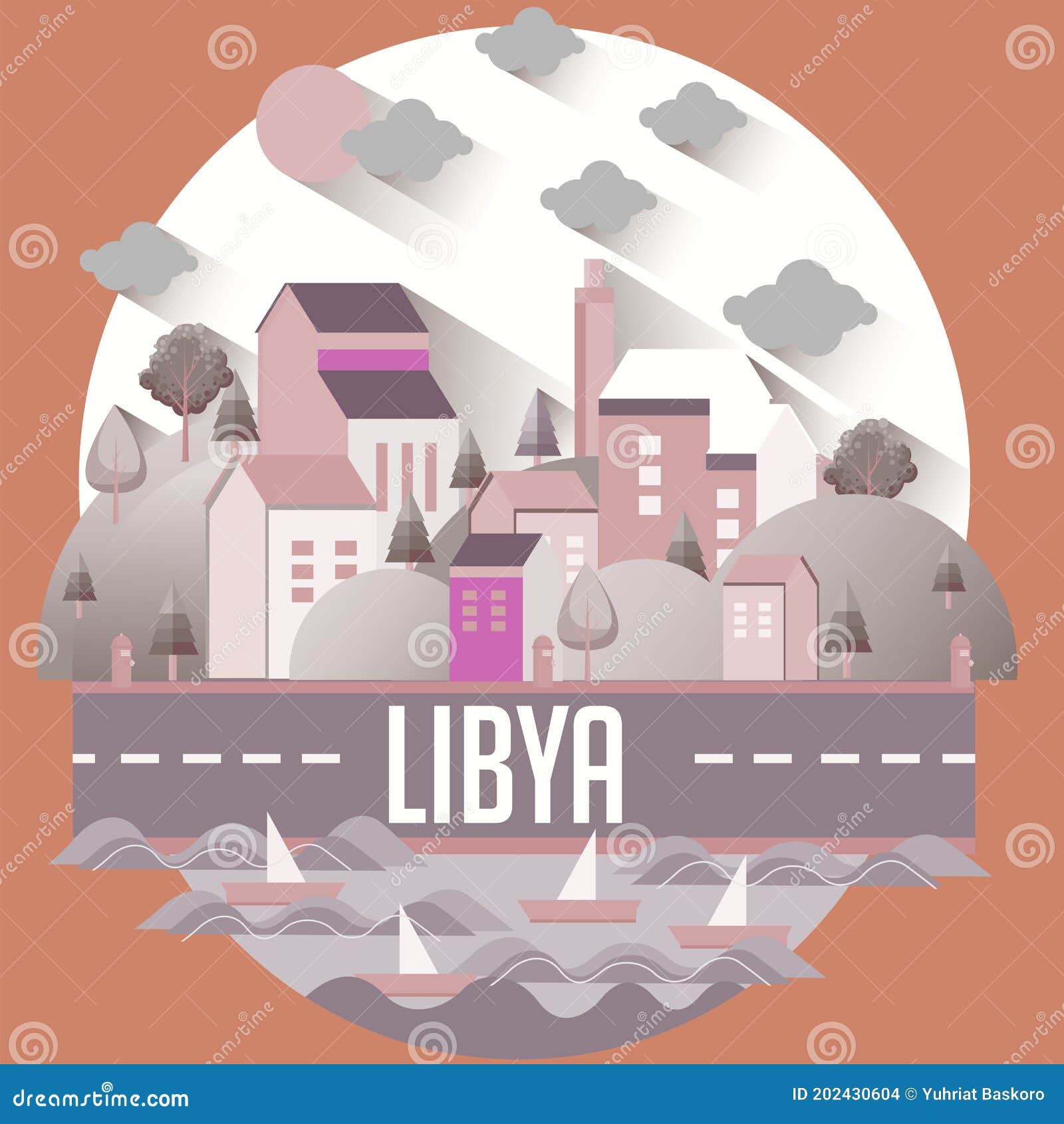 Libya - Flat Design City Vector Illustration Stock Vector ...