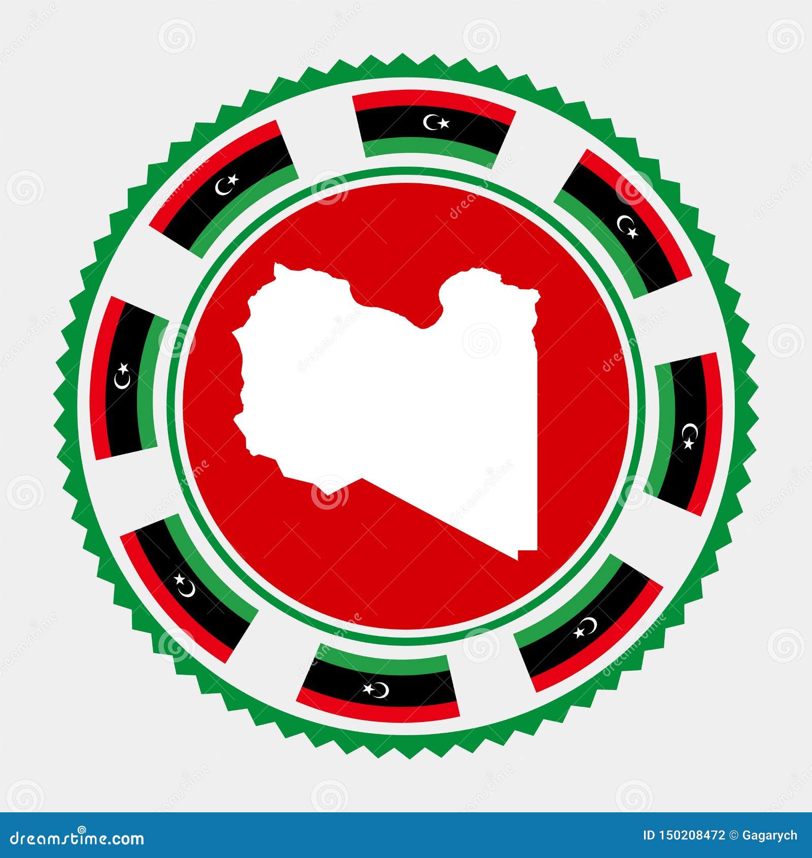 Libya Flat Travel Skyline Set. Libya Black City Vector Illustration ...