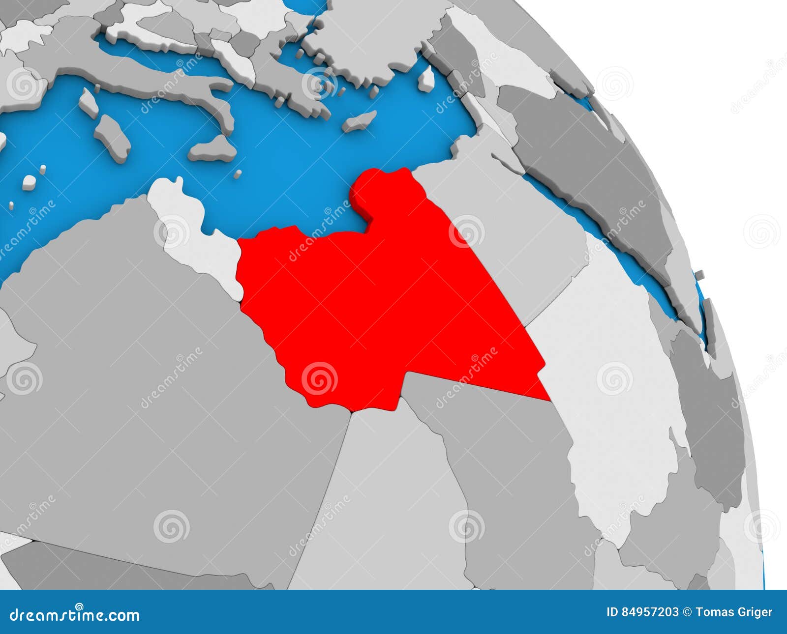 Libya on globe stock illustration. Illustration of country - 84957203