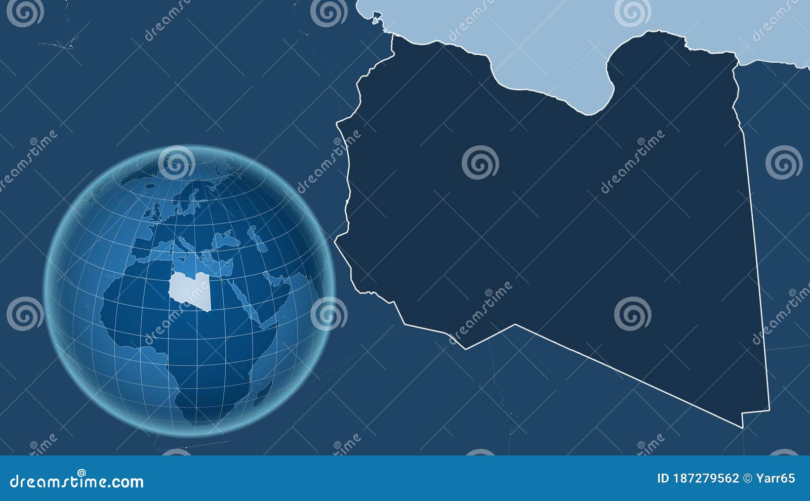 Libya - Solid. Country and Globe, Composition Stock Illustration ...