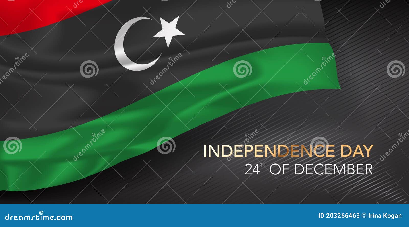 Libya Happy Independence Day Greeting Card, Banner with Template Text ...