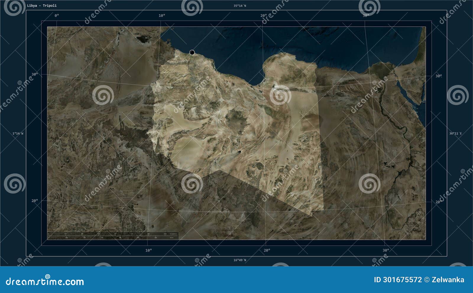 Libya Highlighted - Composition. High-res Satellite Stock Illustration ...