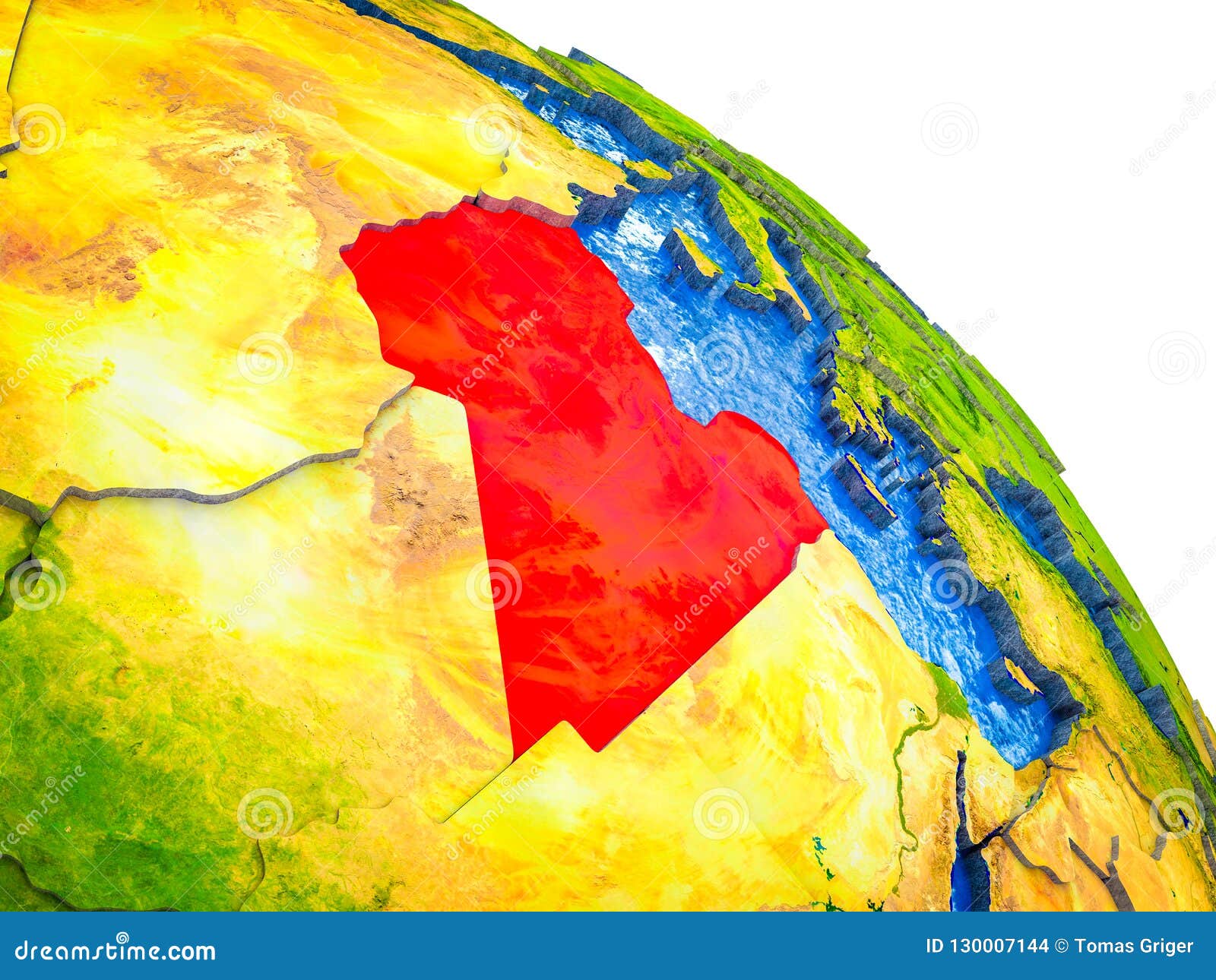 Map of Libya on 3D Earth stock illustration. Illustration of political ...