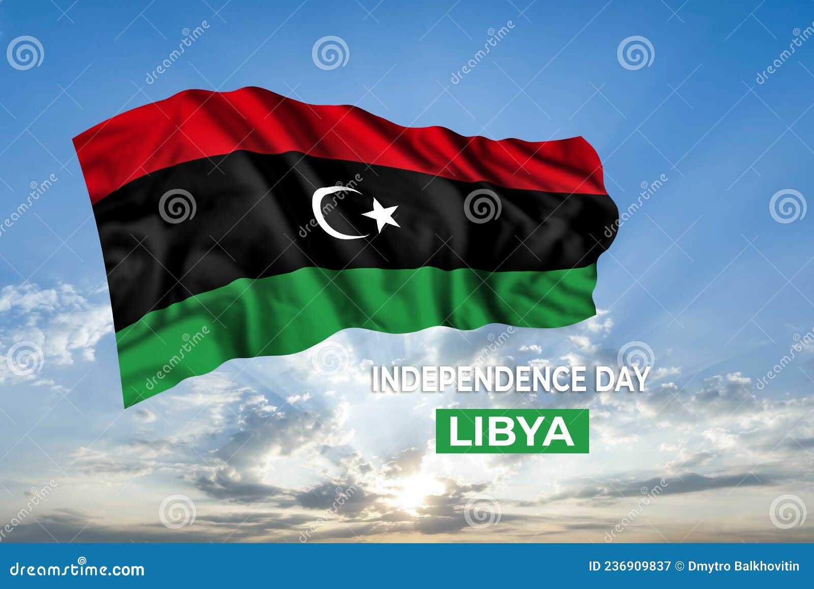 Libya Independence Day Card Stock Illustration - Illustration of ...