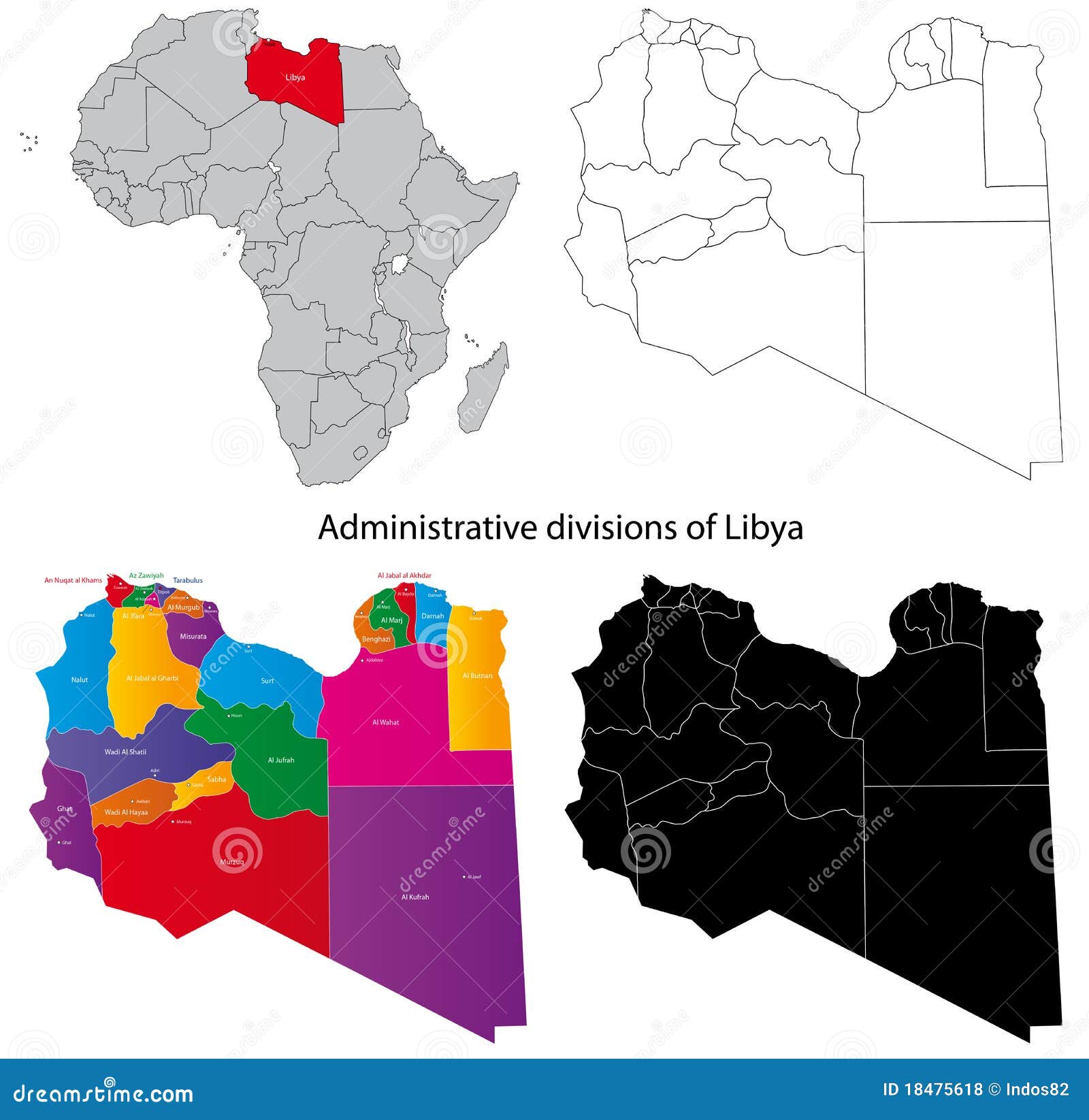 Libya map stock vector. Illustration of color, border - 18475618