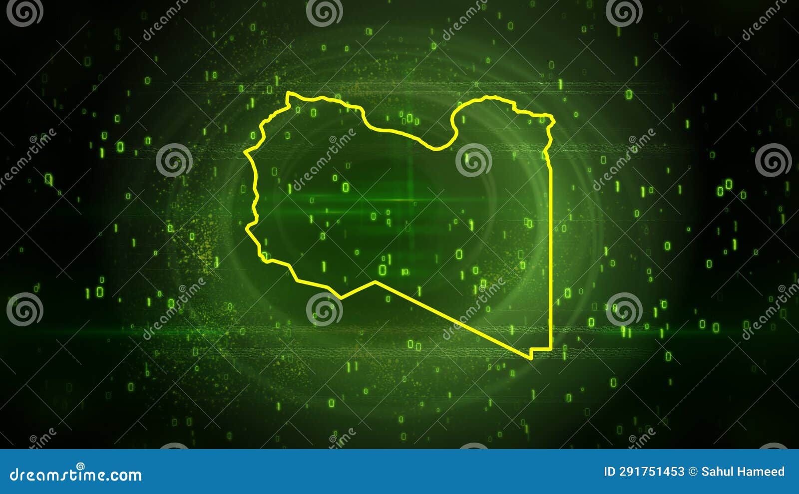 Libya Map on Digital Background Stock Illustration - Illustration of ...