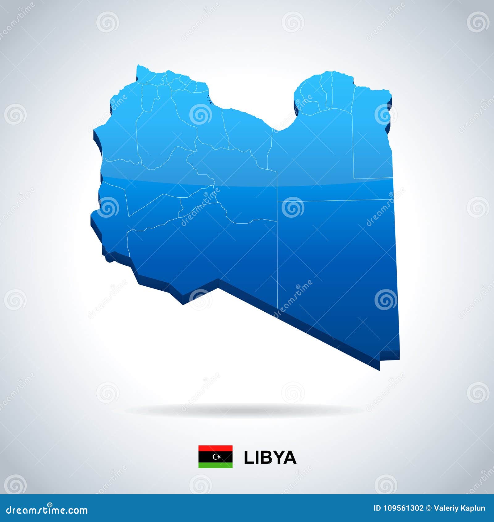 Libya - Map and Flag - Detailed Vector Illustration Stock Illustration ...