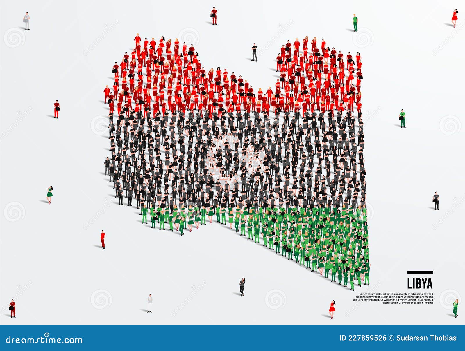 Libya People Icon Map. Stylized Vector Silhouette Of Libya. Population ...