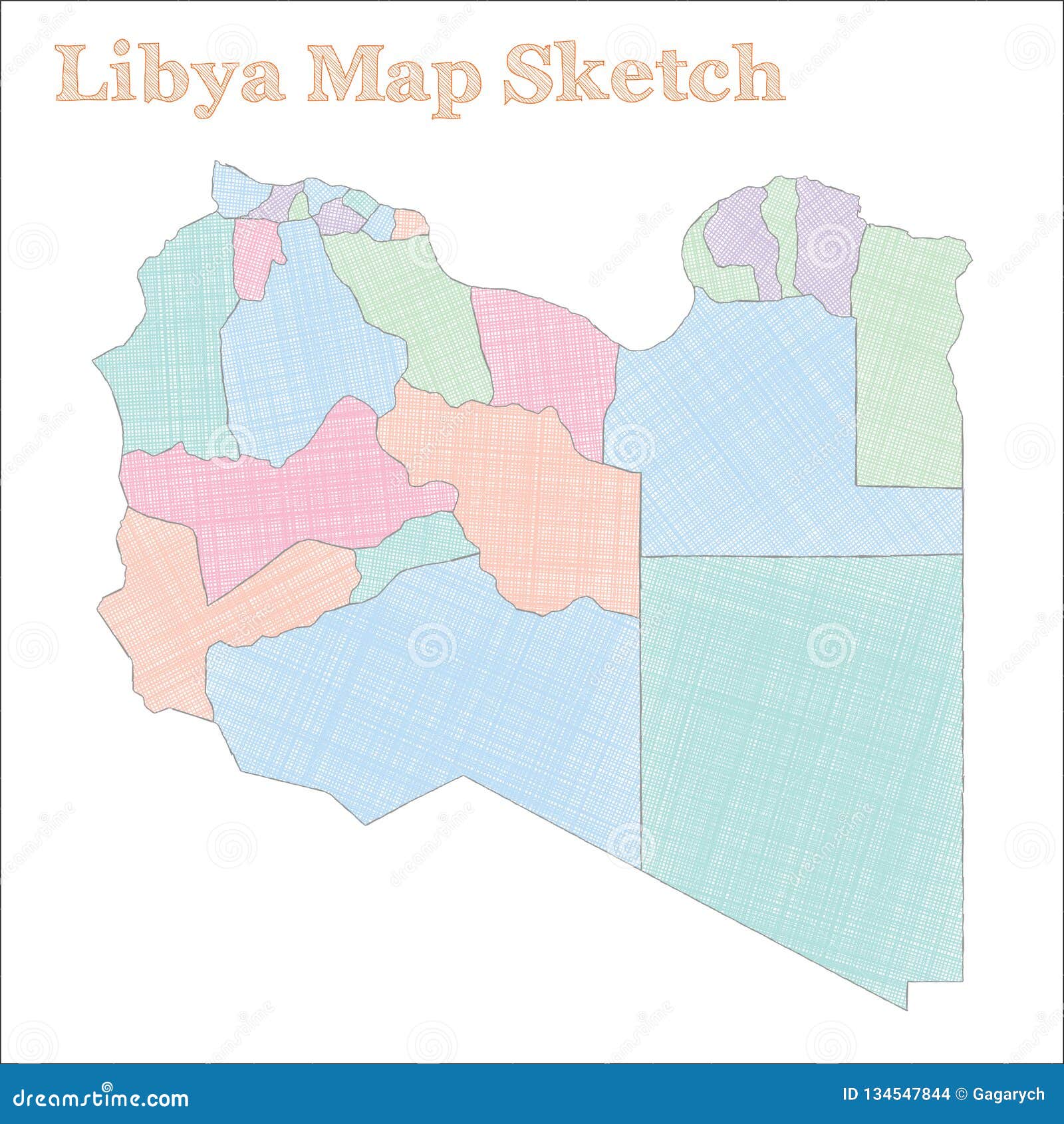 Libya map. stock vector. Illustration of country, drawn - 134547844