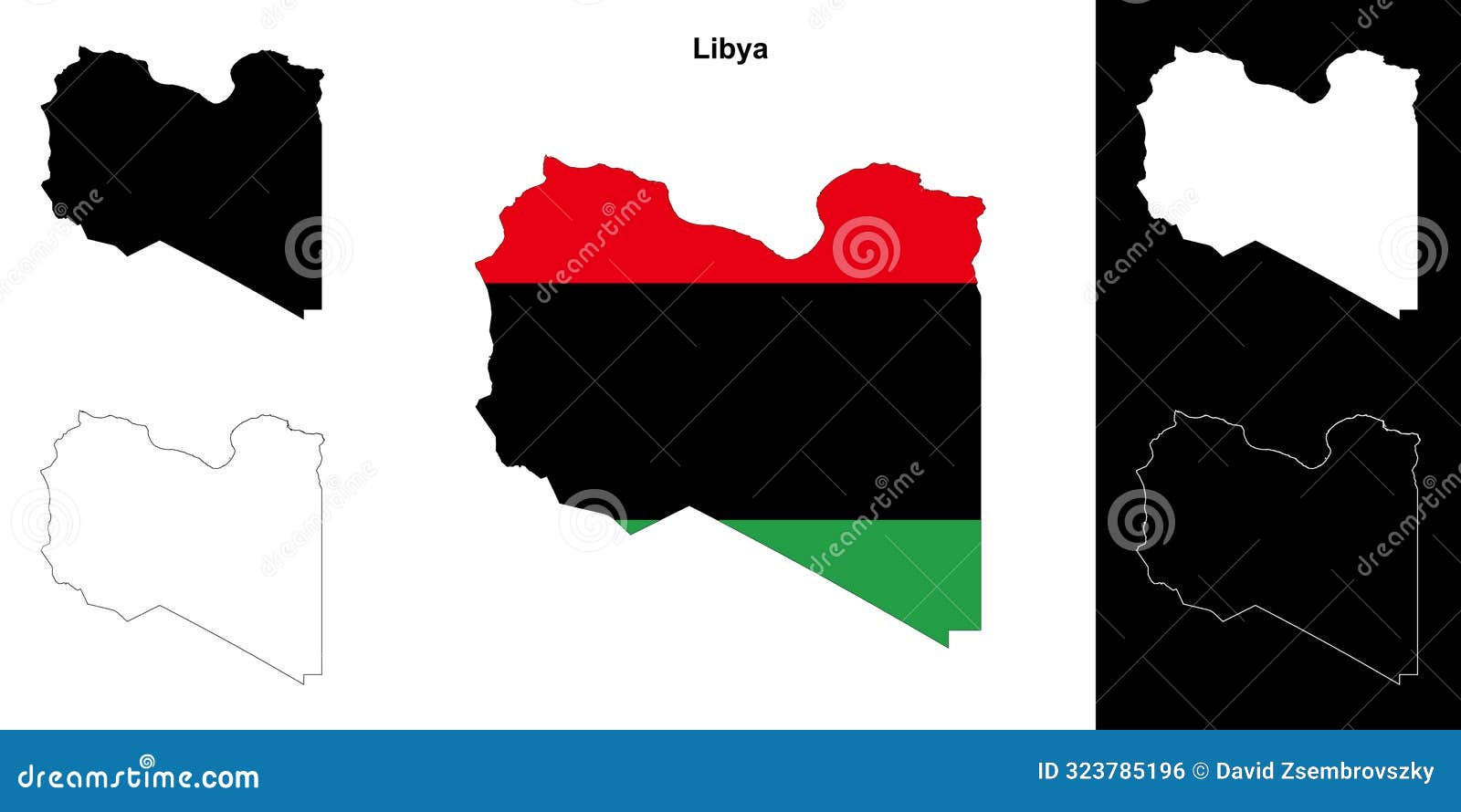 Libya outline map stock illustration. Illustration of nation - 323785196