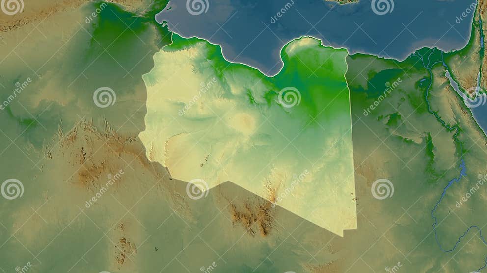 Libya - Physical. Composition Stock Illustration - Illustration of ...