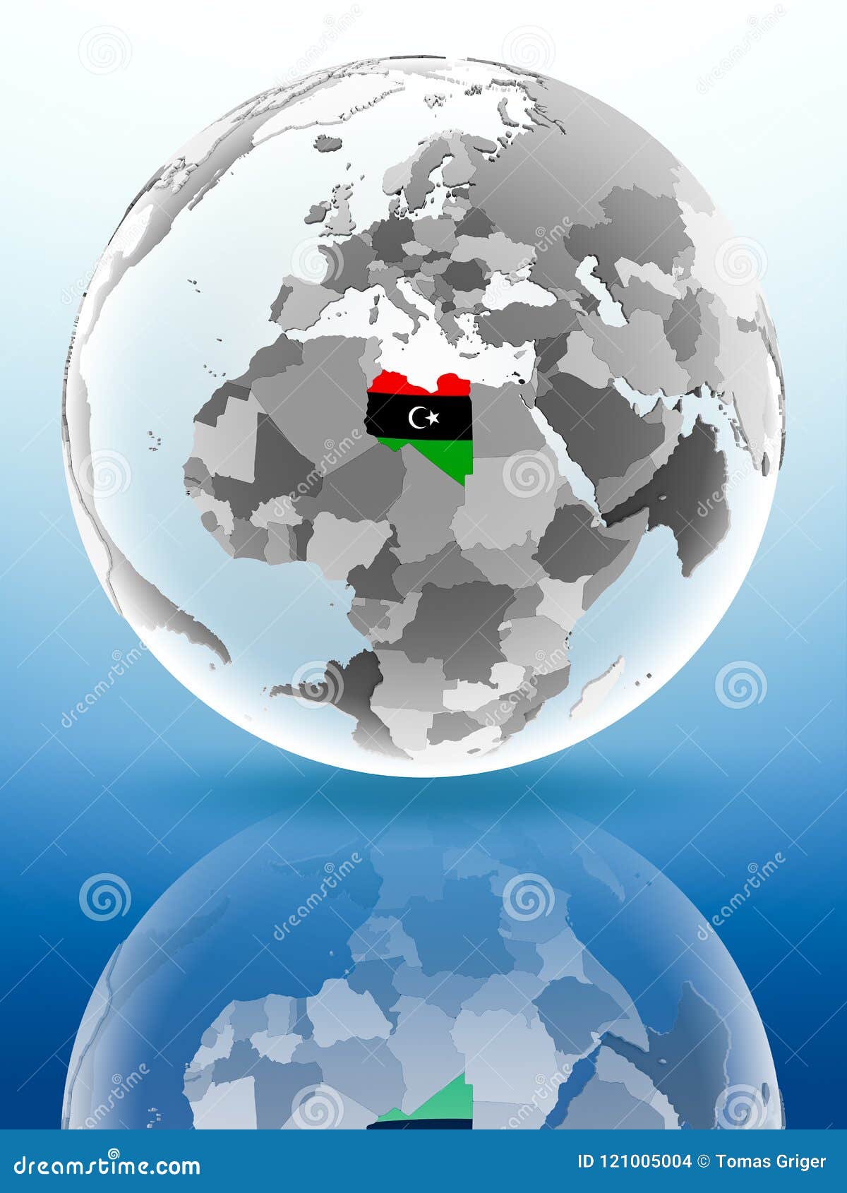 Libya on political globe stock illustration. Illustration of country ...