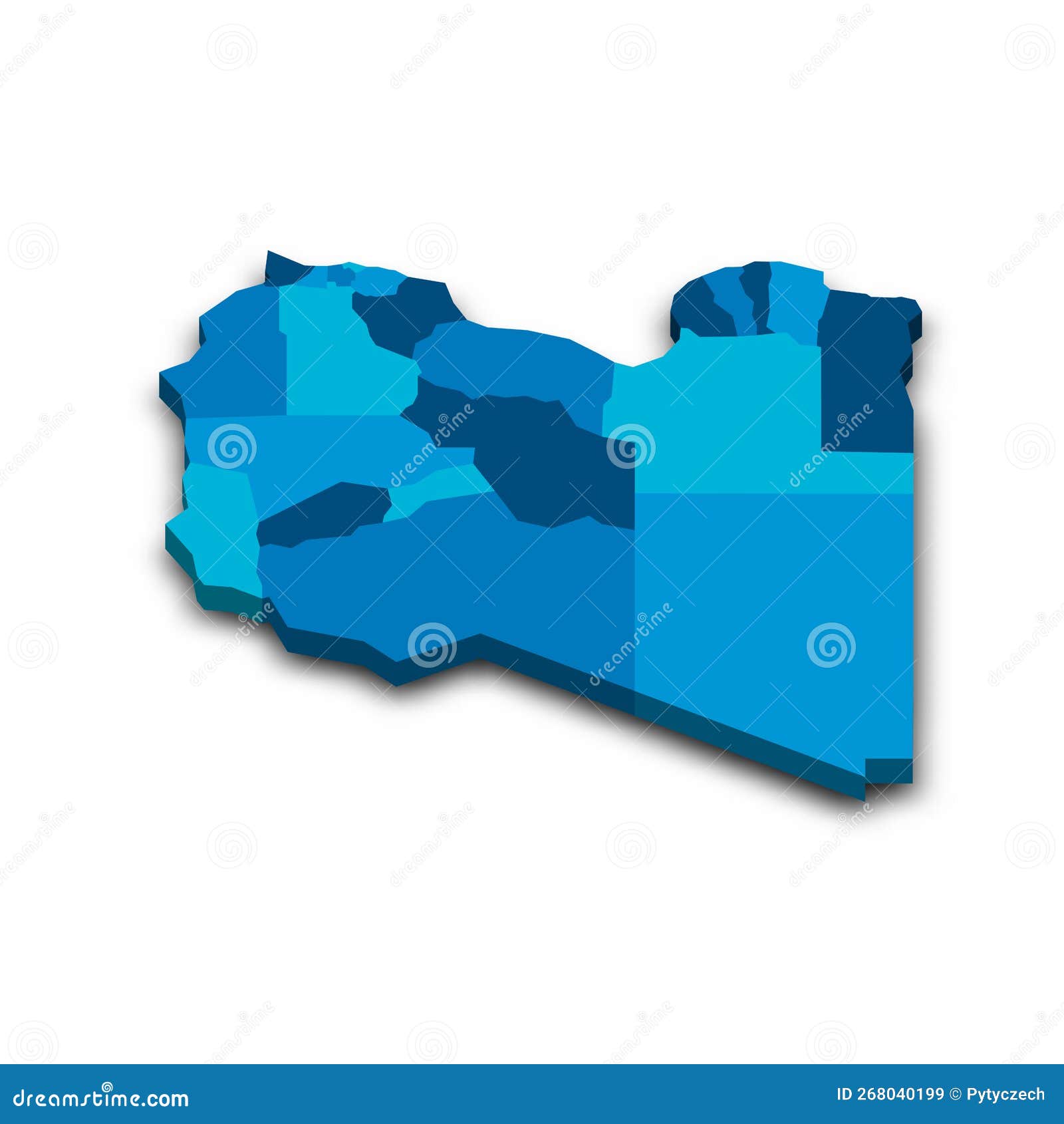 Libya Political Map Of Administrative Divisions Vector Illustration ...