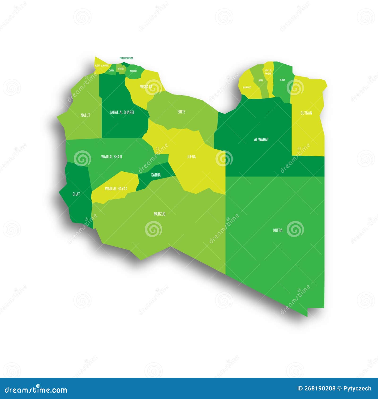 Libya Political Map of Administrative Divisions Stock Vector ...