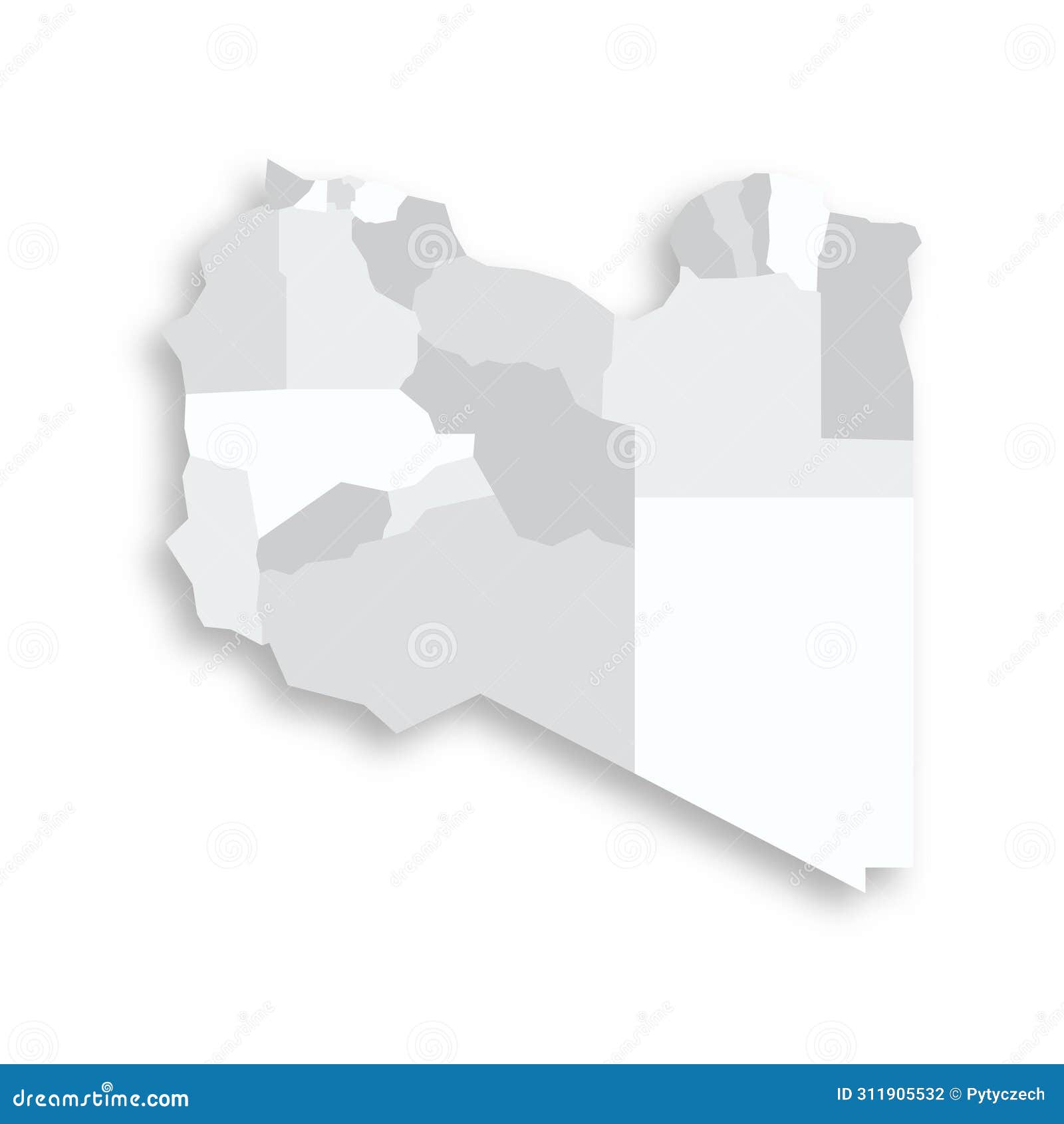 Libya Political Map of Administrative Divisions Stock Vector ...