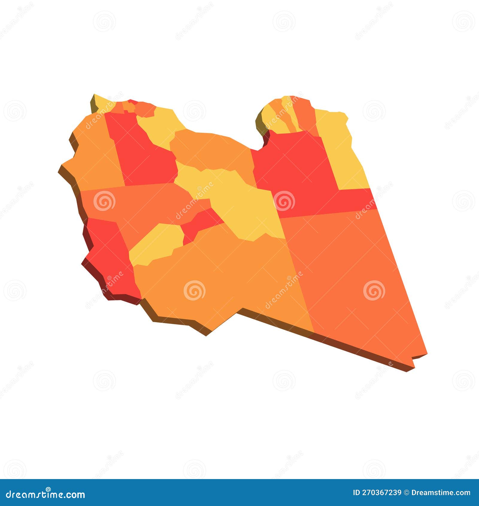 Libya Political Map of Administrative Divisions Stock Illustration ...